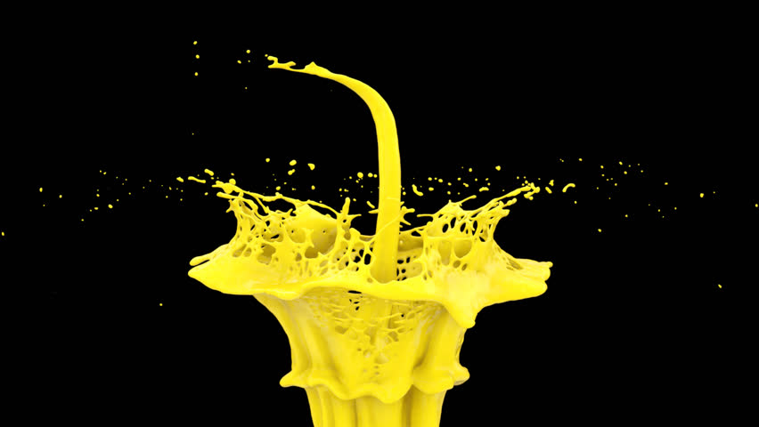 Yellow Paint Splash in Slow Stock Footage Video (100% Royalty-free ...