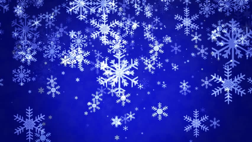 Snowflakes Falling On Blue Background Stock Footage Video (100% Royalty ...