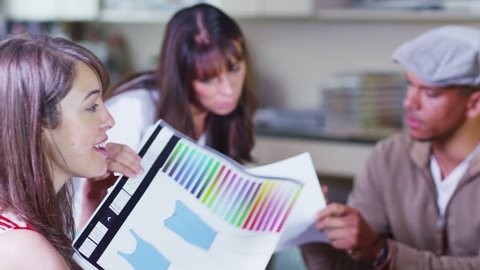 Attractive Young Creative Design Team Collaborating Stock Footage Video ...