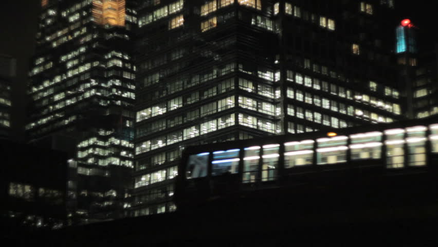 subway train by night front city Stock Footage Video (100% Royalty-free ...