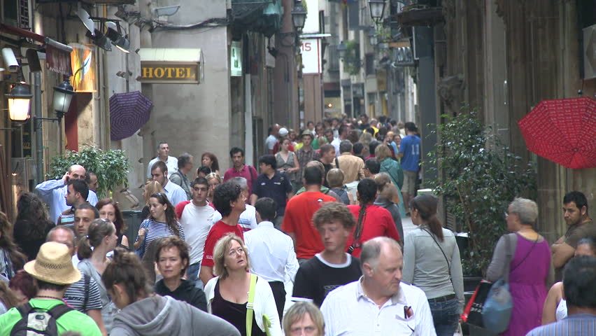 barcelona spain - 2010 busy street Stock Footage Video (100% Royalty ...