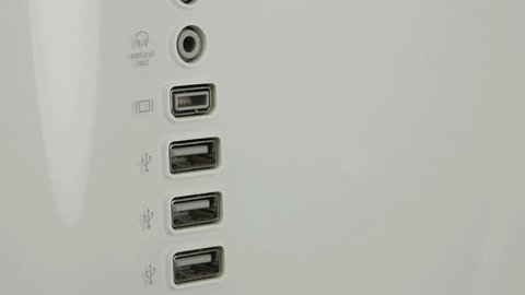 Plugging Usb Device Into Modern Computer Stock Footage Video (100% ...