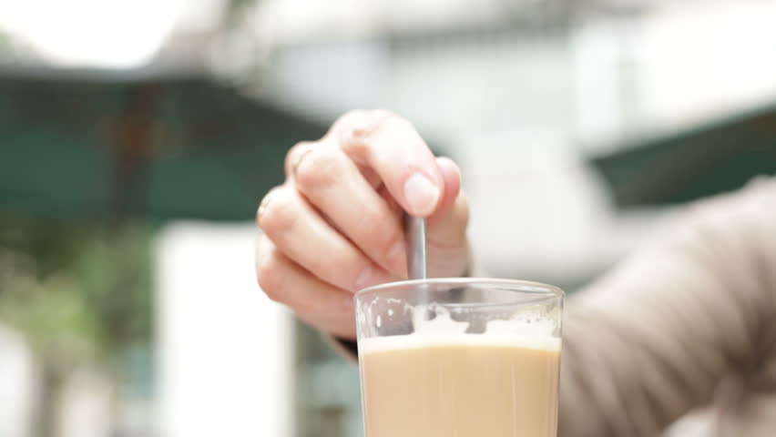 woman hand spoon stirring pouring glass Stock Footage Video (100% ...