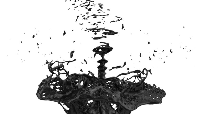 black paint splash slow motion isolated Stock Footage Video (100% ...