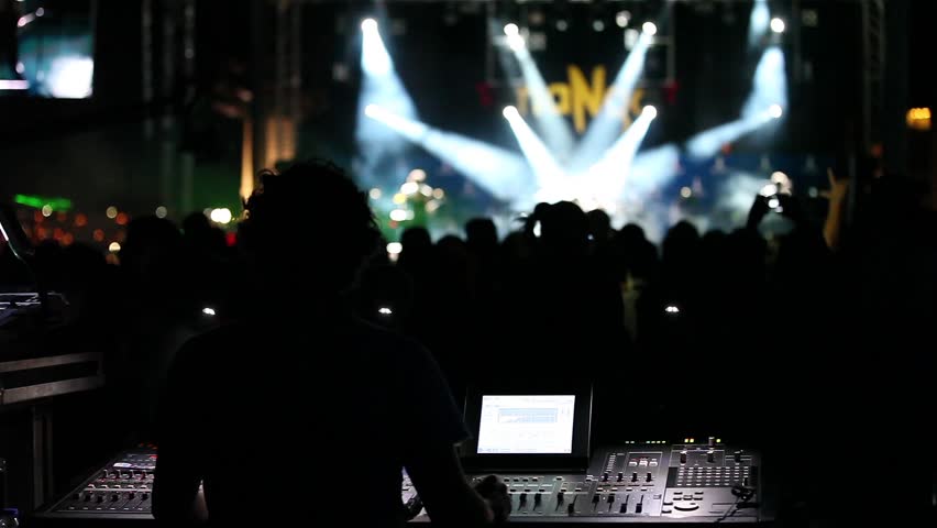 sound engineer using mixing desk concert Stock Footage Video (100% ...