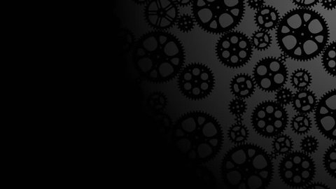 Loop Animated Gears Animation On Black Stock Footage Video (100% ...