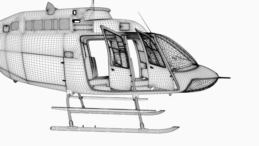 Helicopter Wire Frame Rotating On 库存影片视频（100% 免版税）513418 | Shutterstock
