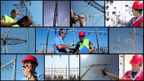 Electricity Distribution System Electric Company Worker Stock Footage ...