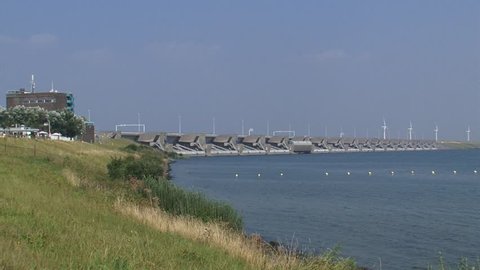 Dutch Delta Works Sea Dike Pan Stock Footage Video (100% Royalty-free ...