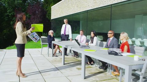 Diverse Business Team Outdoor Meeting Outside Stock Footage Video (100% ...