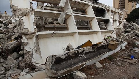 Rubble After Rocket Attack Earthquake Stock Footage Video (100% Royalty ...