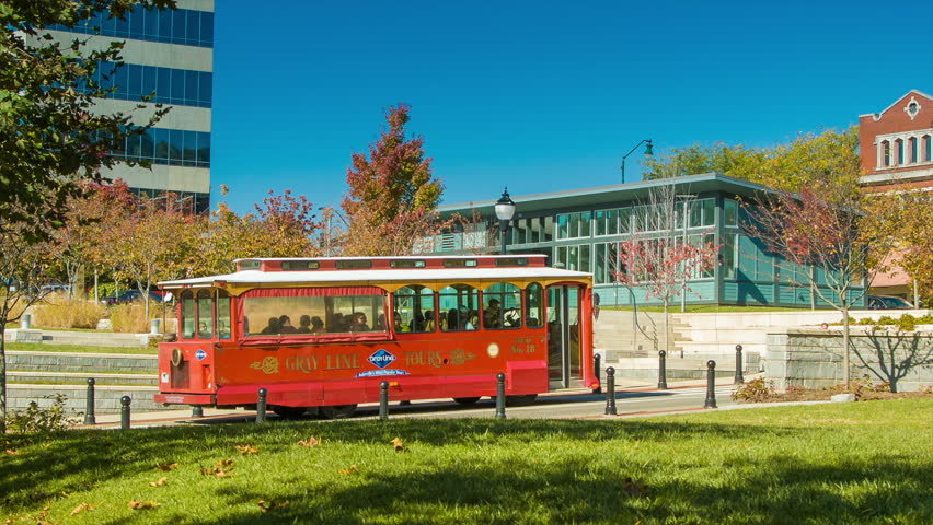 red trolley bus tour sightseeing Stock Footage Video (100% Royalty-free ...
