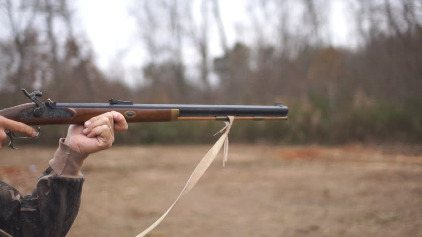 muzzleloader firing slow motion 45 caliber Stock Footage Video (100% ...