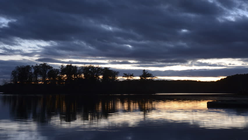beautiful peaceful lake scene dusk time Stock Footage Video (100% ...