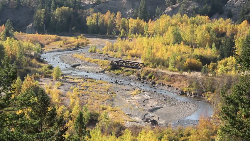 Coldwater River Fall Colors. This Stock Footage Video (100% Royalty ...