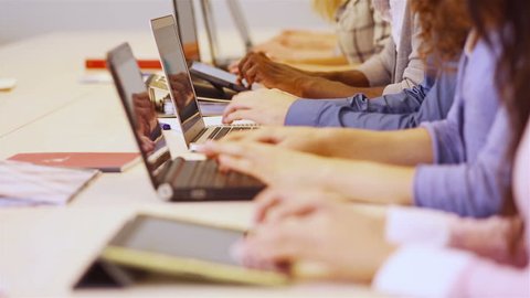 Hands Students Typing Computer Class Full Stock Footage Video (100% ...