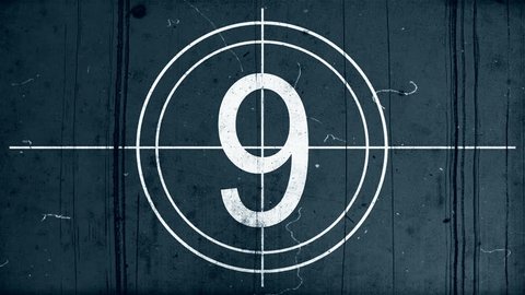 Black White Monochrome Universal Countdown Film Stock Footage Video ...