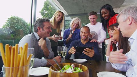 Mixedraces Happy Family Party Dinner Outdoor Stock Footage Video (100% ...