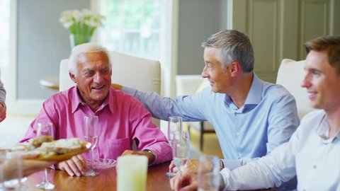 Three Generations Happy Family Socializing Together Stock Footage Video ...