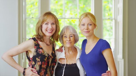 Portrait Three Generations Beautiful Women Same Stock Footage Video ...