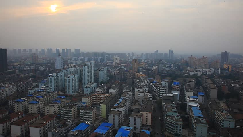 birdview fuzhou city jiangxi province china Stock Footage Video (100% ...