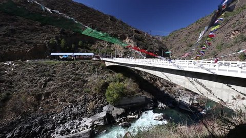 Bridge Chuzom This Bridge Cross Confluence: video de stock (totalmente ...