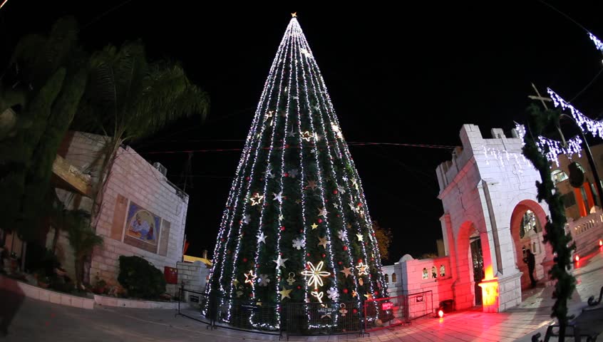 christmas tree nazareth israel near greek Stock Footage Video (100% ...