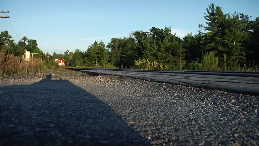 train coming down track toward camera Stock Footage Video (100% Royalty ...