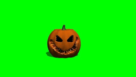 Animated Halloween Pumkin Clip Green Screen Stock Footage Video (100% ...