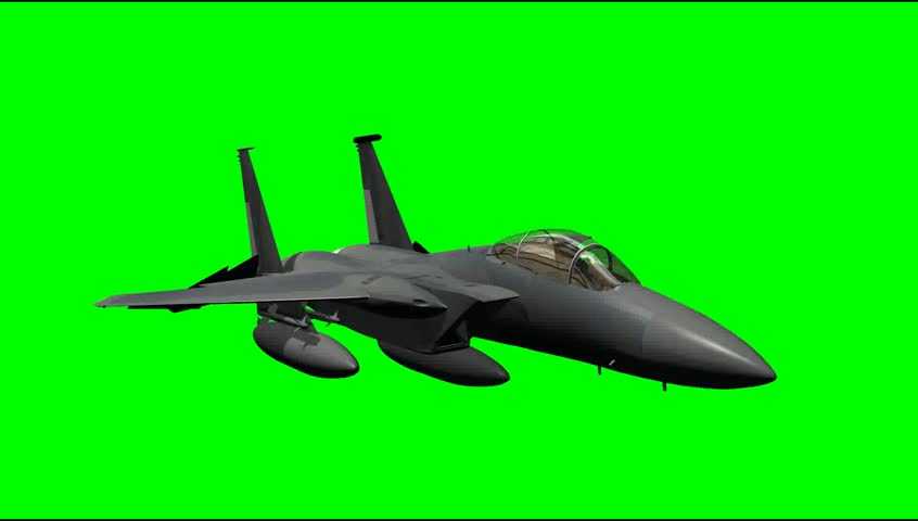 Flying Jet-f15 Airplane Green Screen Stock Footage Video (100% Royalty ...