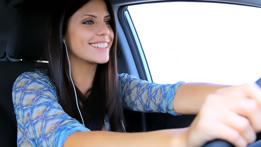 Happy Woman On Phone Driving Car Stock Footage Video 100 Royalty Free