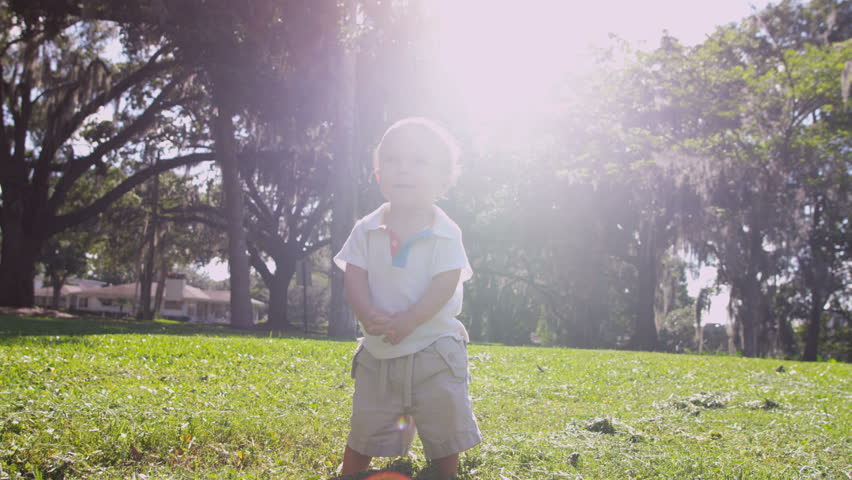 smiling male caucasian toddler child slowly Stock Footage Video (100% ...
