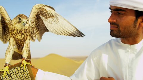 Close Arab Male Traditional White Headdress Stock Footage Video (100% ...