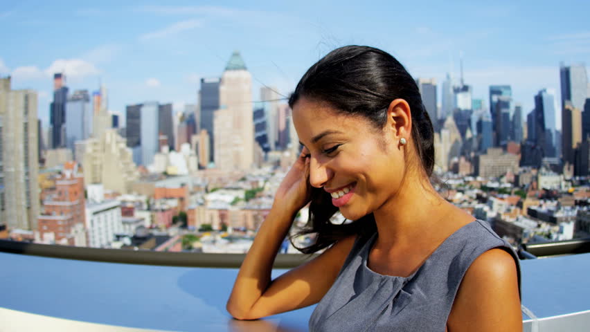 portrait successful hispanic female executive manager Stock Footage ...