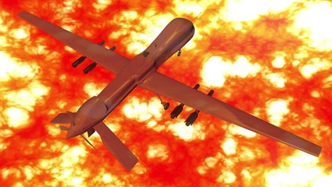 Predator Type Drone Firestorm 3d Animation Stock Footage Video (100% ...