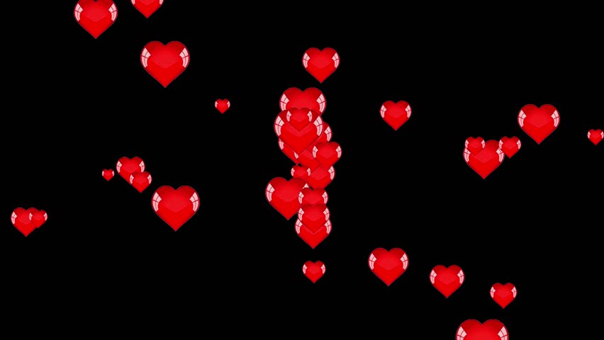 red heart animation on black background Stock Footage Video (100% ...