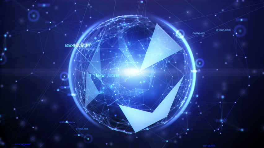 Hitech Sphere Dark Blue Abstract Datasphere Stock Footage Video (100% ...