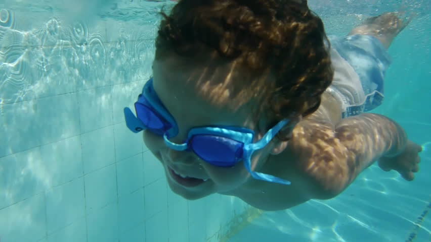 boy father diving swimming pool slow Stock Footage Video (100% Royalty ...