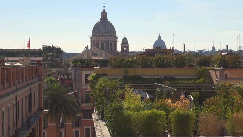 aerial view panorama rome city italy Stock Footage Video (100% Royalty ...