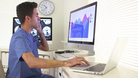 Mexican Medical Researcher Working Office Stock Footage Video (100% ...