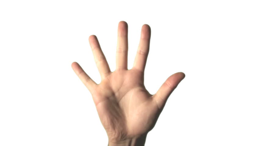 hand countdown five against white Stock Footage Video (100% Royalty ...