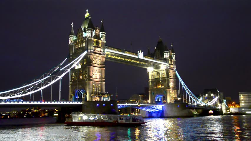 tower bridge london underneath boat passing Stock Footage Video (100% ...