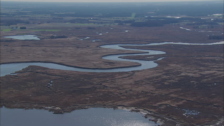 Delta Marshland Lake. Beautiful Aerial Stock Footage Video (100% ...