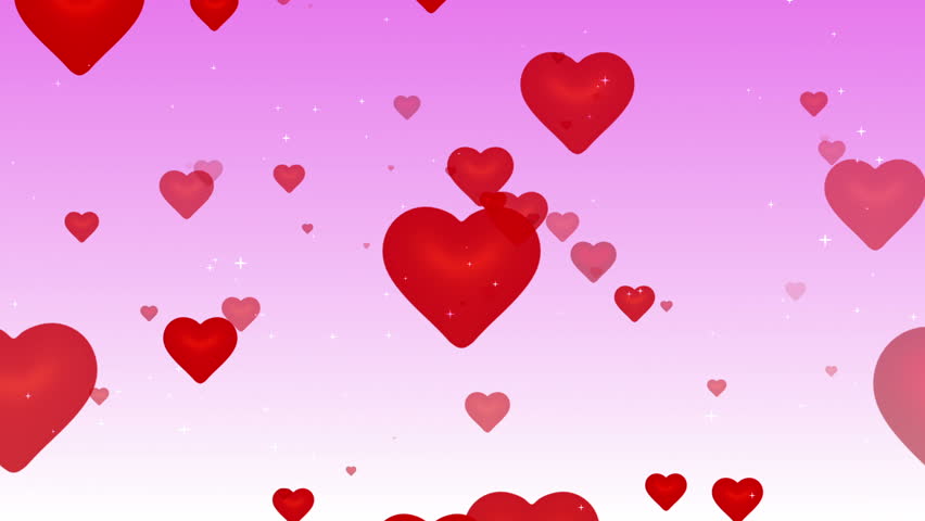 Flying Red Hearts. (loop) Animation Stock Footage Video (100% Royalty ...