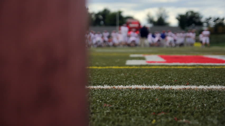 dolly football stadium players practice distance Stock Footage Video ...