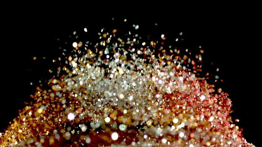 glitter exploding into rainbow colors slow Stock Footage Video (100% ...