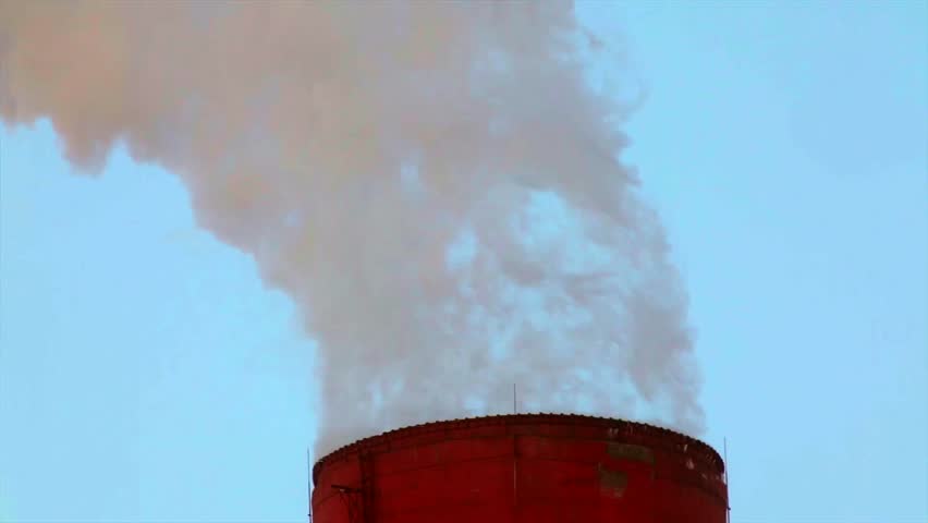 smoke steam stack on blue sky Stock Footage Video (100% Royalty-free ...