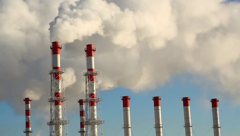 Beautiful Fast Moving Smoke Industrial Chimneys Stock Footage Video ...