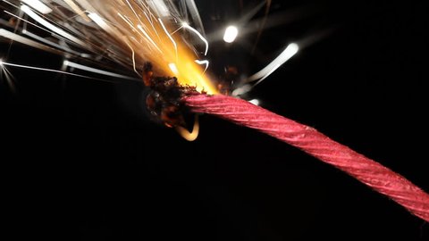 Dynamite Fuse Burning On Black Stock Footage Video (100% Royalty-free ...