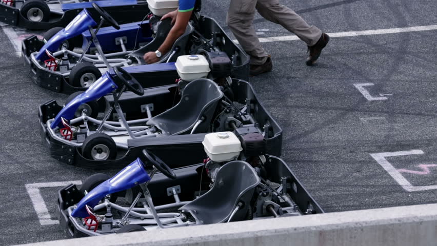 Four Empty Go-karts On the Stock Footage Video (100% Royalty-free ...